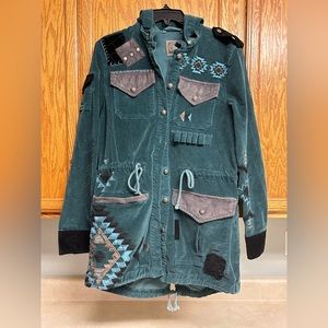 Double D Ranch | Jackets & Coats | Rare Vintage Green Blue Suede Double ...